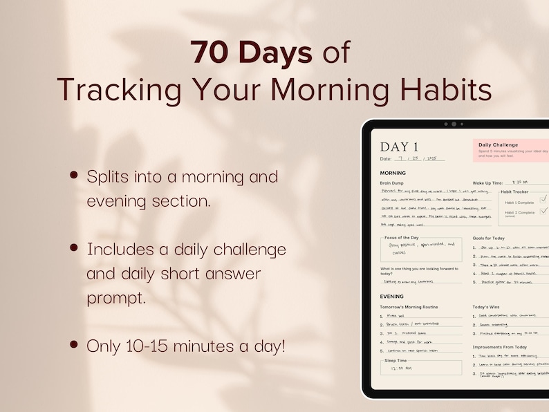 10-week Morning Habit Journal: Goal Setting, Self Improvement ...