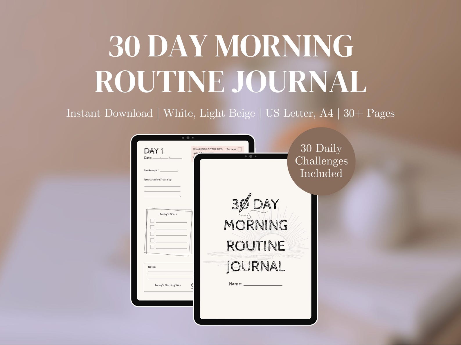 30 Day Morning Routine Journal, Morning Motivation Planner for ...
