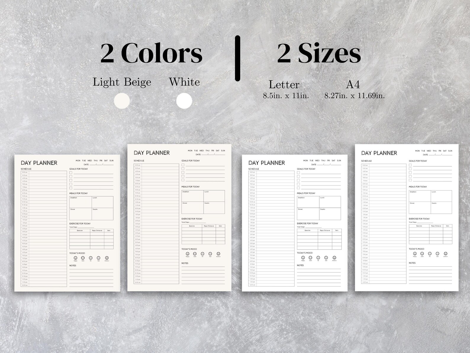 Day Planner, Personal Daily Planner, Time Blocking Calendar, Hourly ...