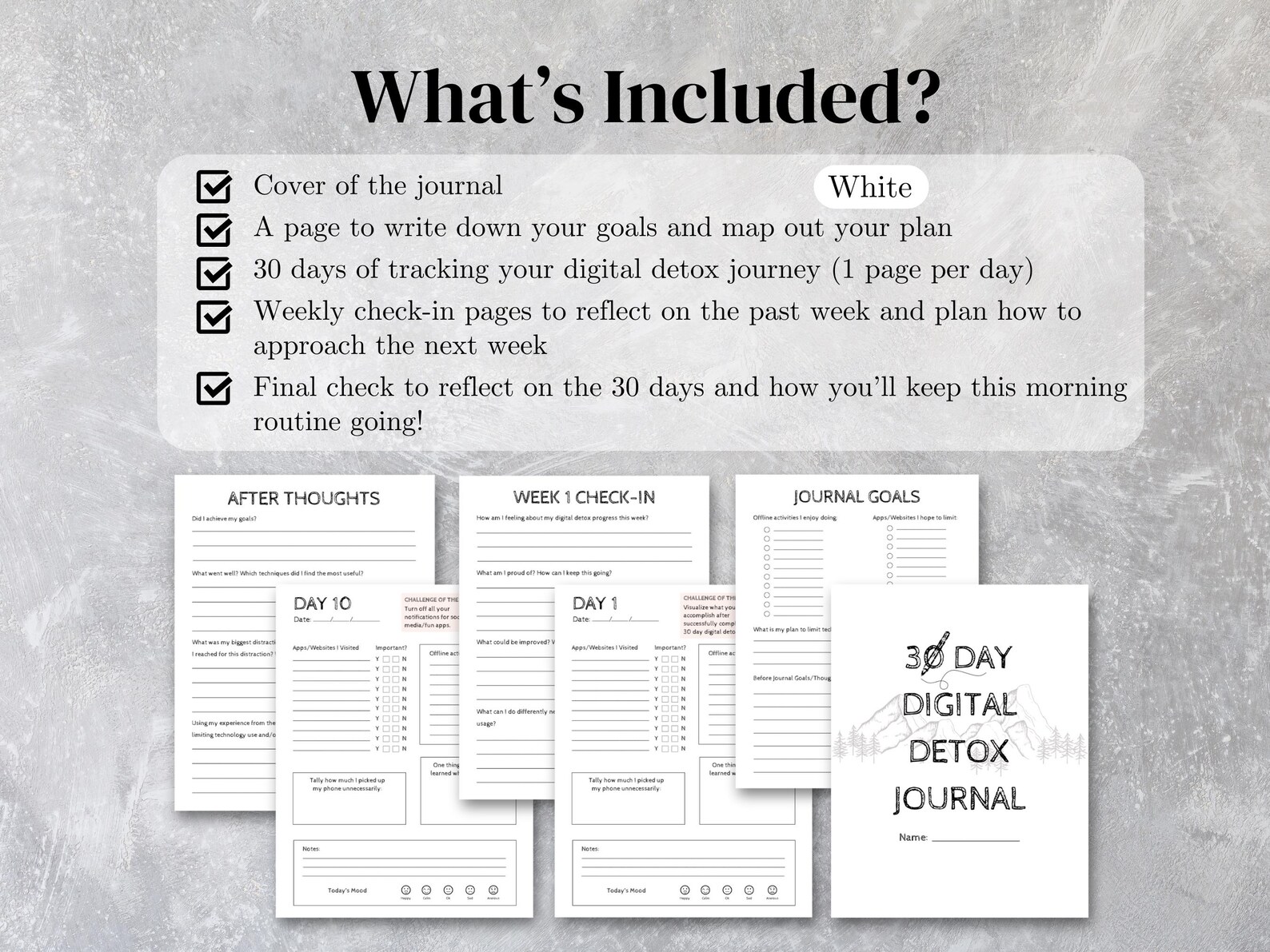 30 Day Digital Detox Journal, Social Media Detox Planner, Digital ...
