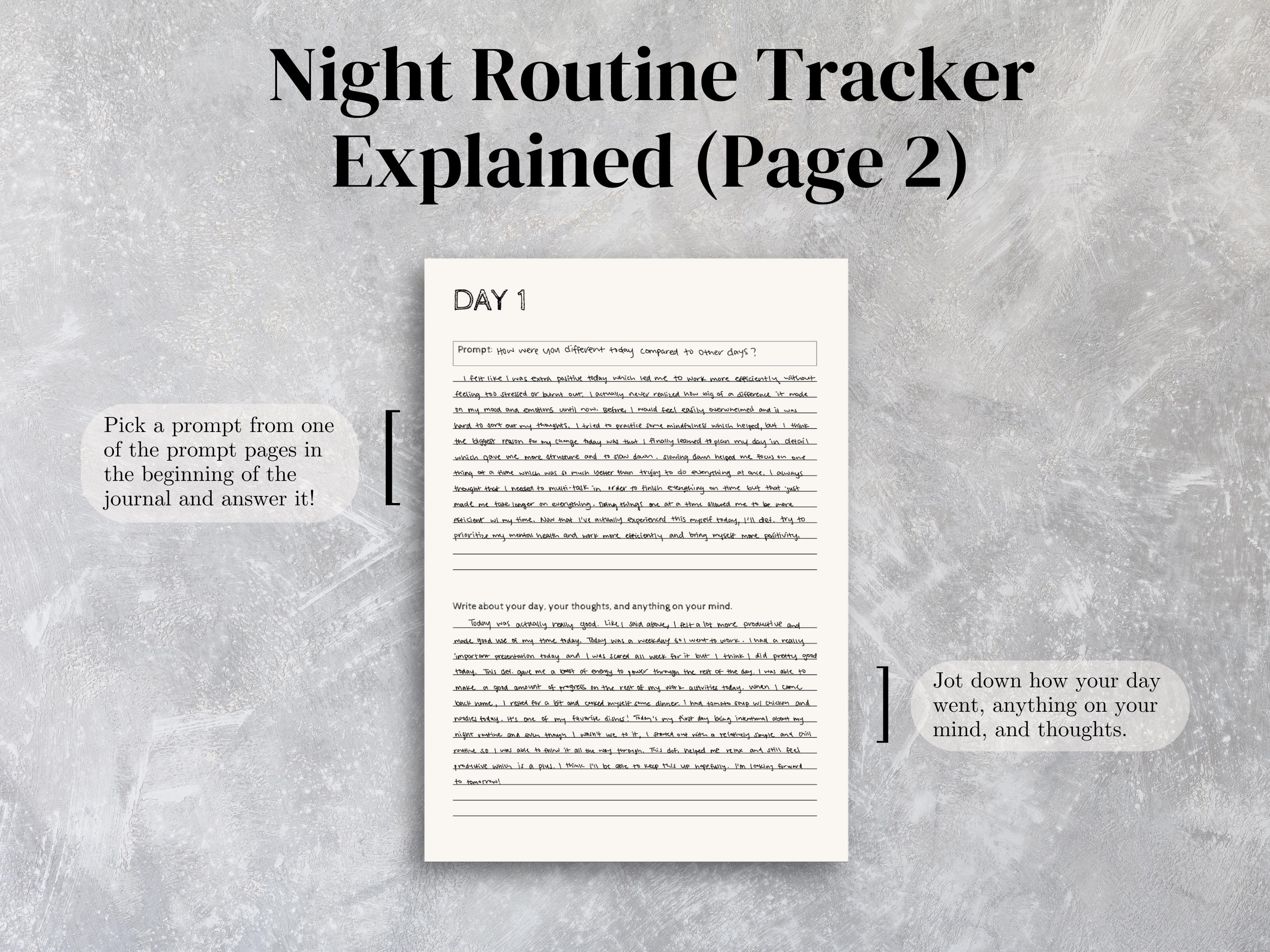 30 Day Night Routine Journal, Bedtime Routine Planner, Evening ...