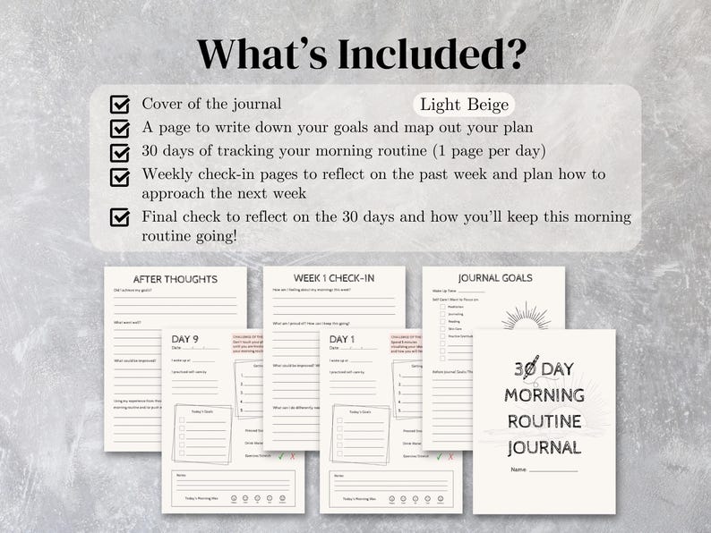 30 Day Morning Routine Journal, Morning Motivation Planner for ...