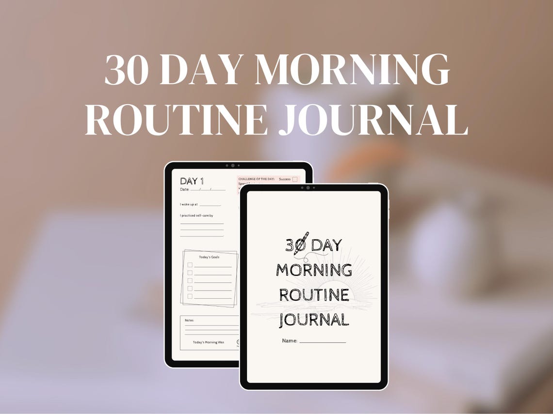 30 Day Morning Routine Journal, Morning Motivation Planner for ...