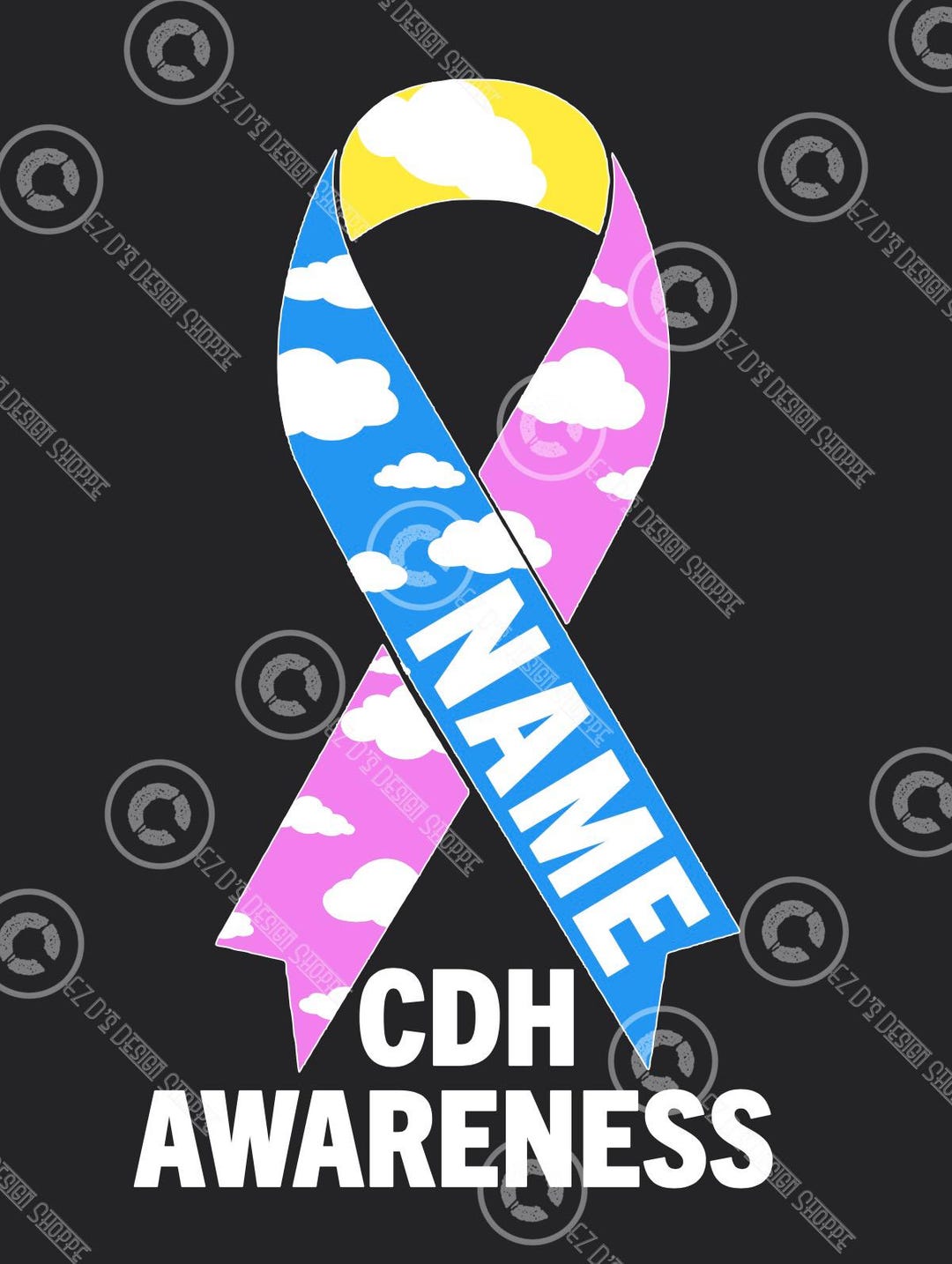 Custom CDH Awareness Name Ribbon Decal - Etsy
