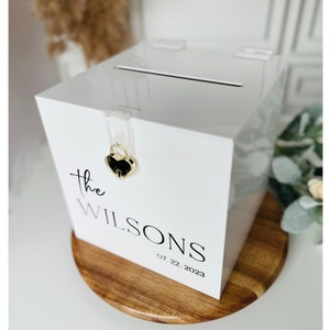 Wedding Card Box, Personalized Last Name Card Box, Wedding Acrylic Card ...