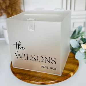 Wedding Card Box, Personalized Last Name Card Box, Wedding Acrylic Card ...