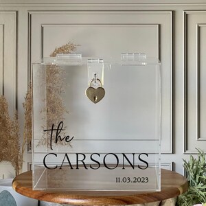 Wedding Card Box, Personalized Last Name Card Box, Wedding Acrylic Card ...