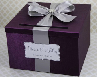 Purple Wedding Card Box | Etsy