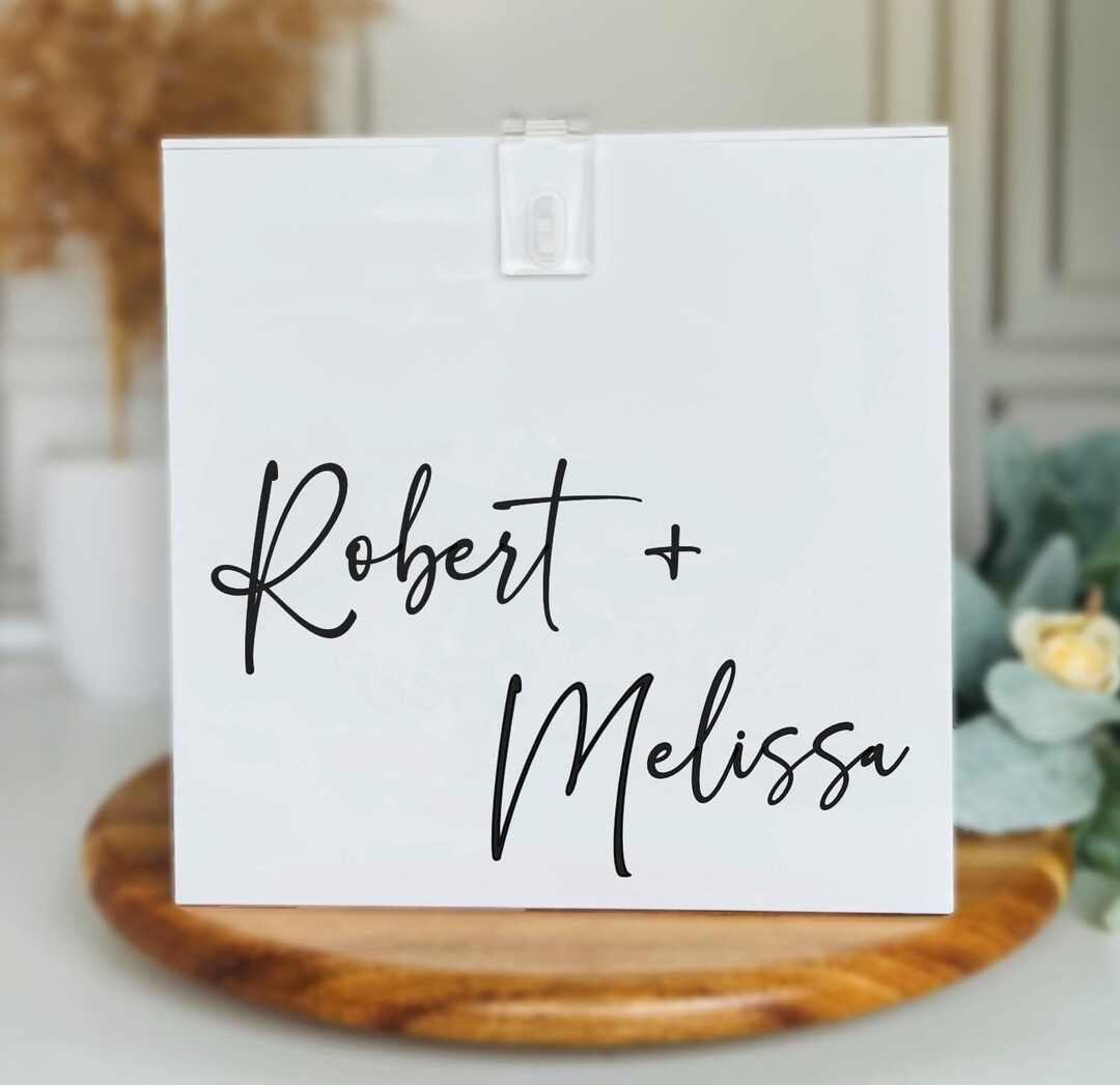 Wedding Card Box, Personalized Last Name Card Box, Wedding Acrylic Card ...