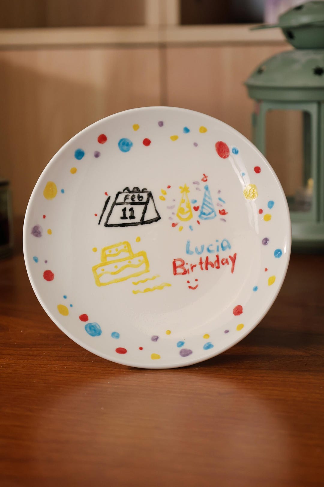 Birthday Cake Ceramic Plate Birthday Custom Handmade Birthday Gift - Etsy