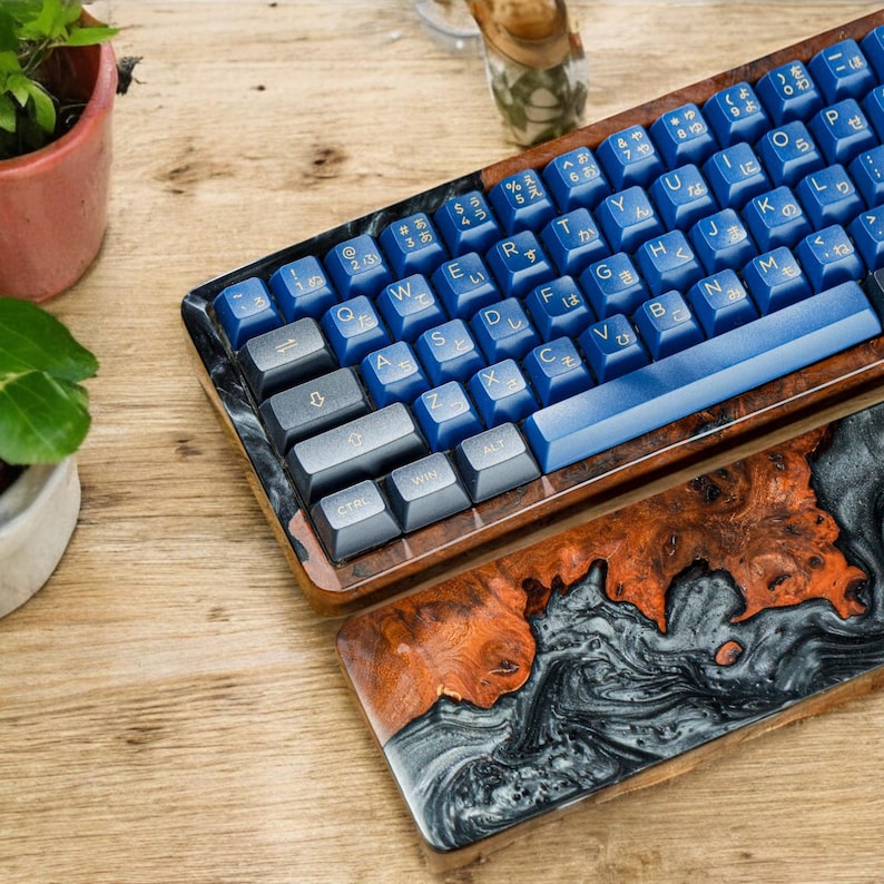Luxury Black Resin-walnut Wood Keyboard Case, Handcrafted Keyboard ...