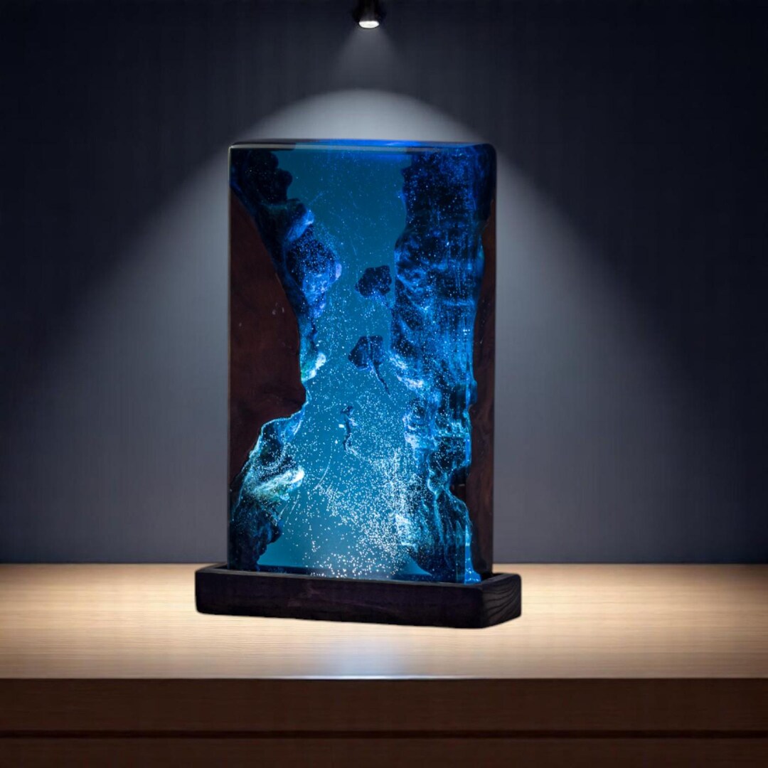 Resin Ocean Lamp With Diver and Stingray – Deep Sea Serenity Scene ...