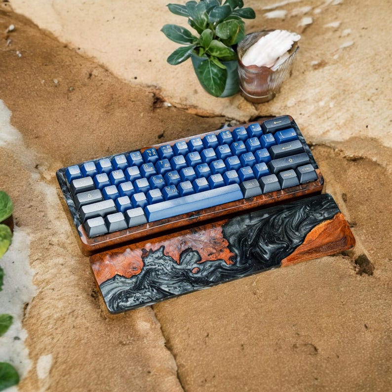 Luxury Black Resin-walnut Wood Keyboard Case, Handcrafted Keyboard ...