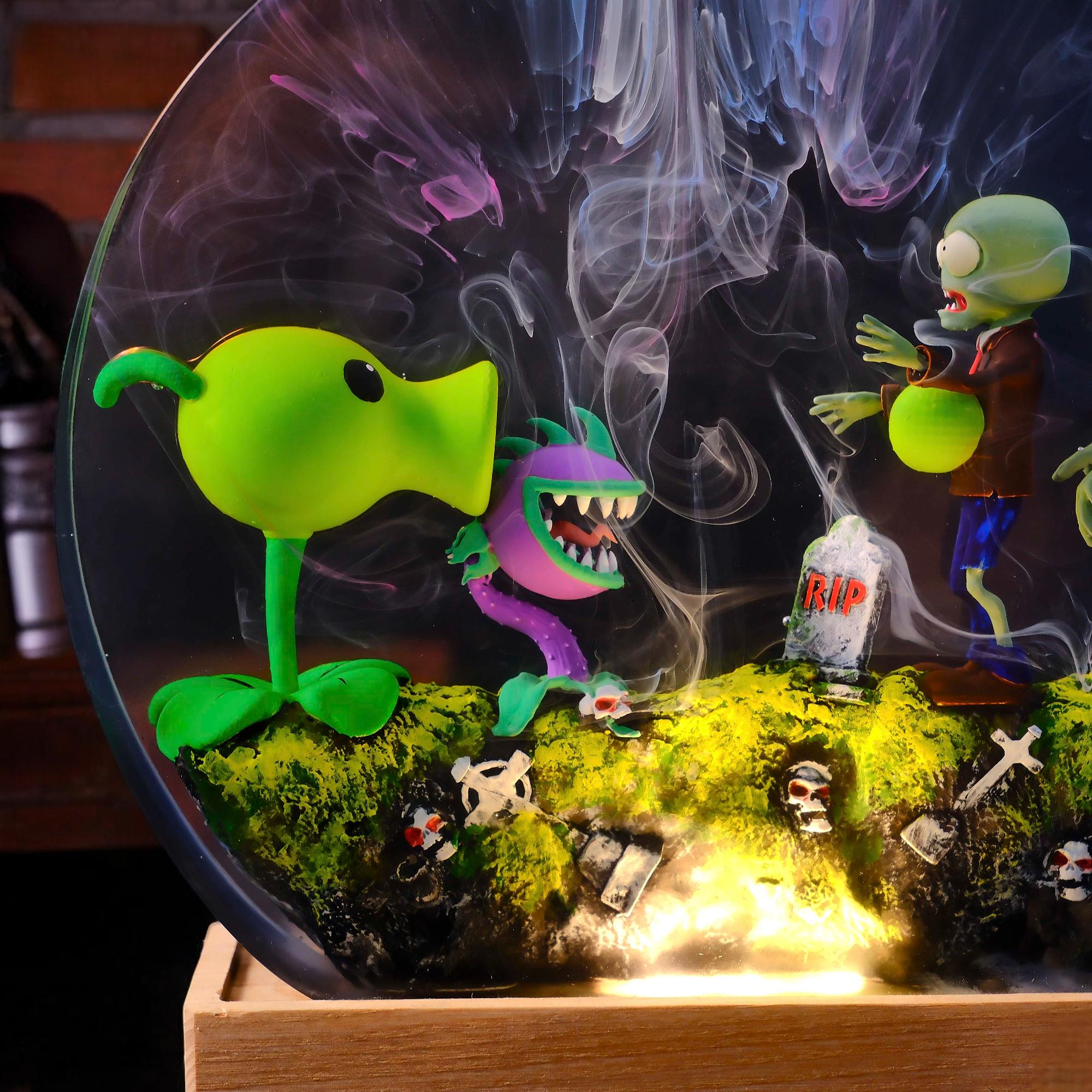 Plant Vs Zombie Diorama Lamp: Handmade Gamer Night Light - Etsy