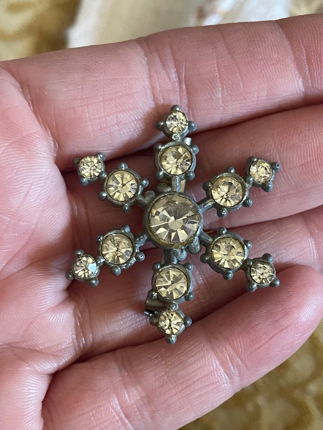 V I N T A G E // Rhinestone/paste Star Brooch/scatter Pin - Etsy