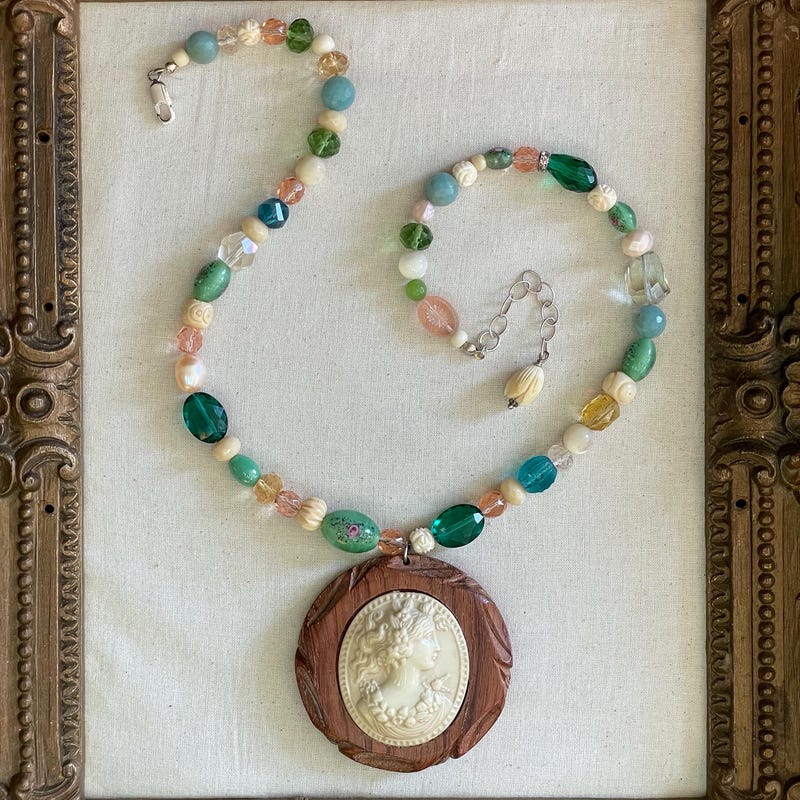 Cameo Necklace Assemblage - Etsy