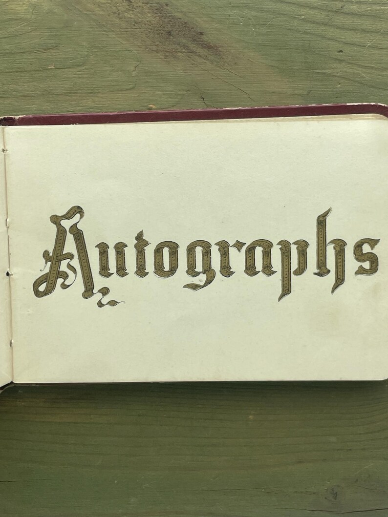 VICTORIAN // Antique Gold Embossed Autograph Book 1892 - Etsy