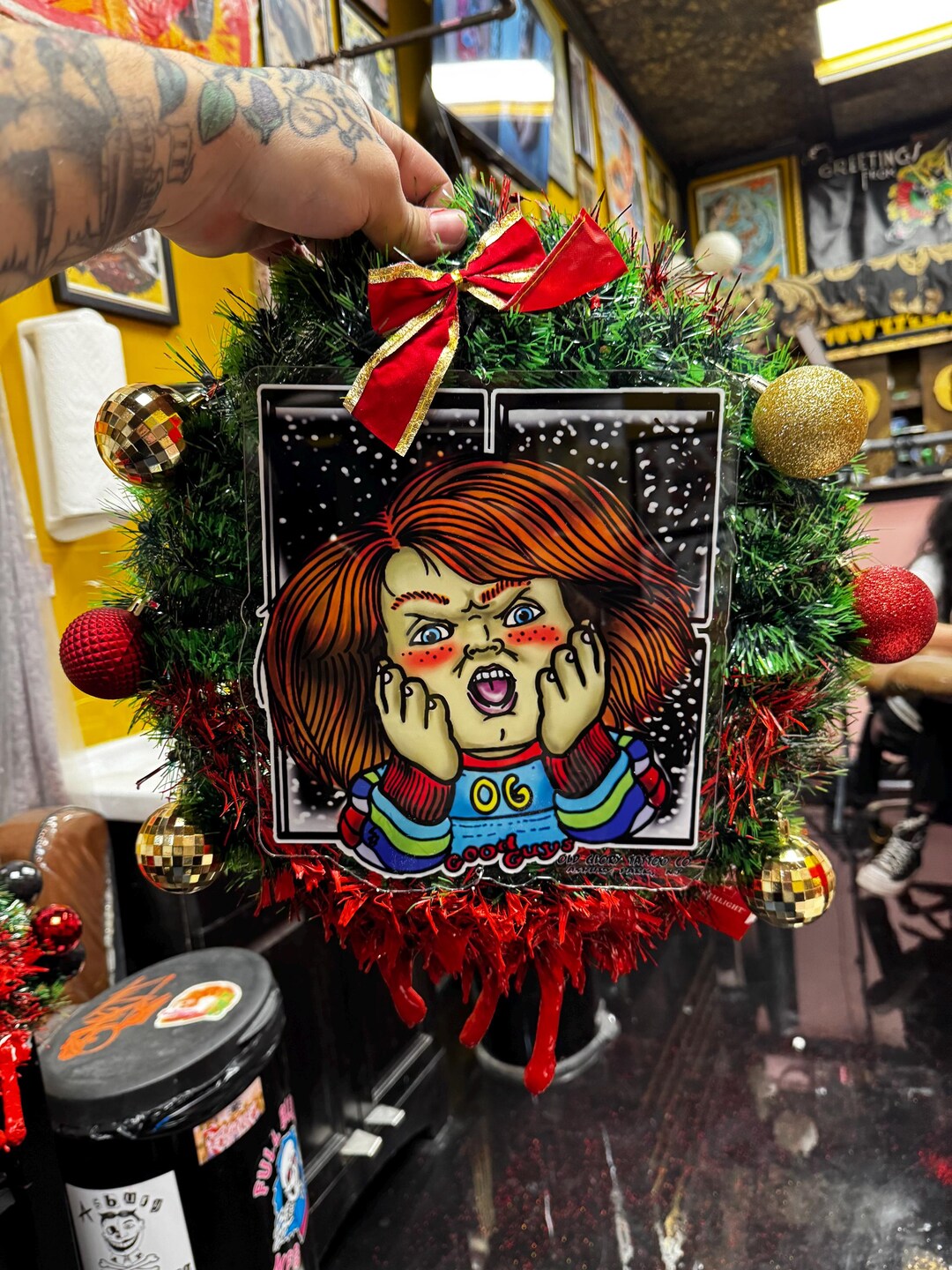 Wreath- Merry Slashmas - Chucky ( Child's Play ) as Kevin From Home ...