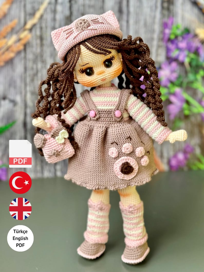Crochet Doll Pattern, Miya Doll Pattern, Amigurumi Doll Pattern, PDF in Turkish, PDF in English ...