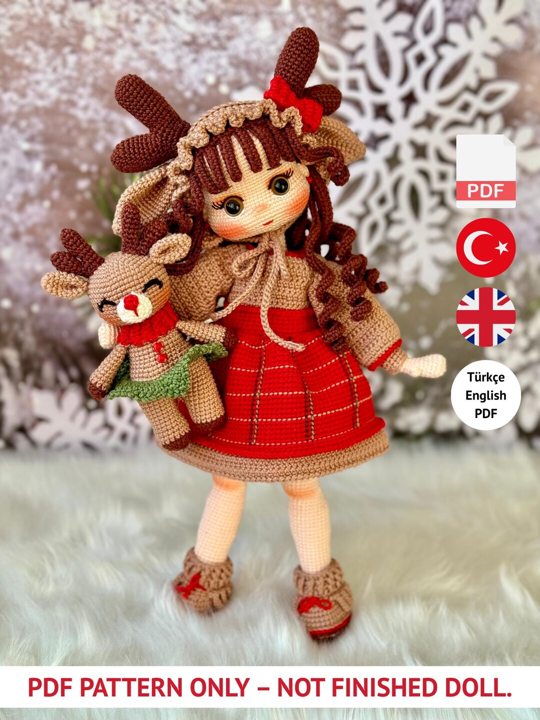 Crochet Doll Pattern: Maral Amigurumi Doll (PDF in English & Turkish ...