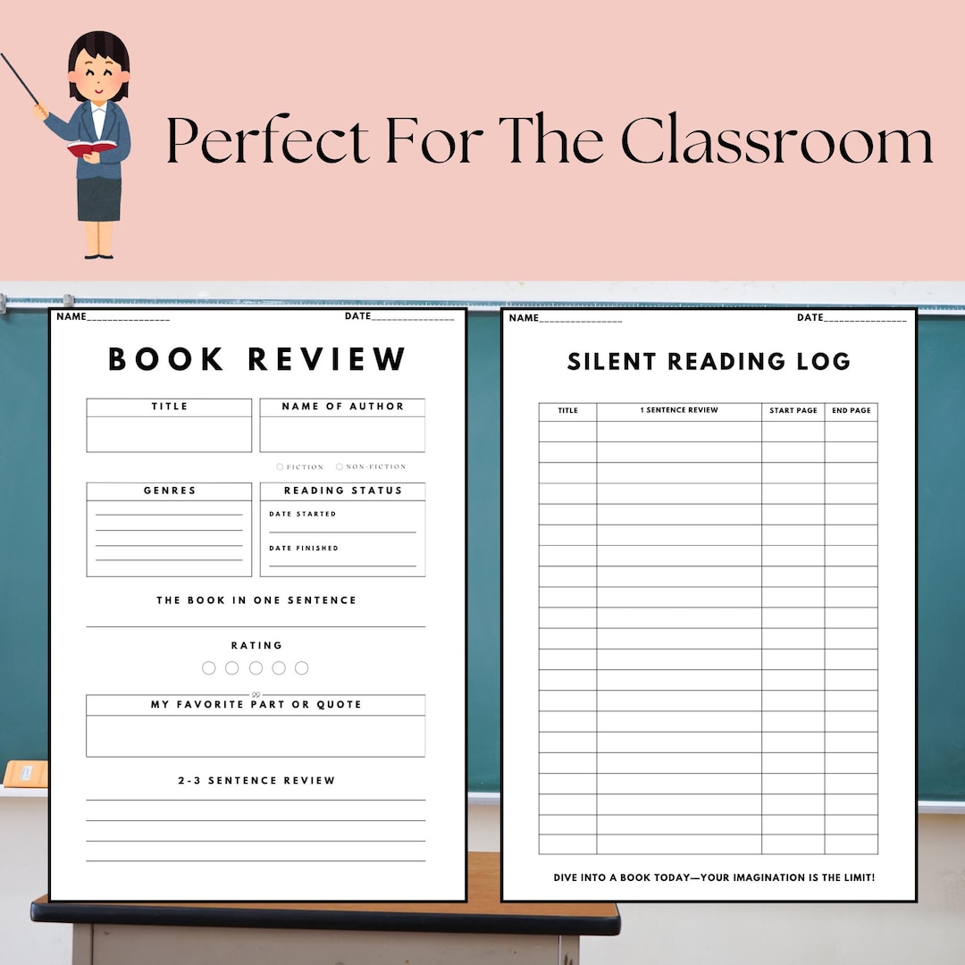 Reading Log Handout for the Classroom Book Review, Silent Reading Log ...
