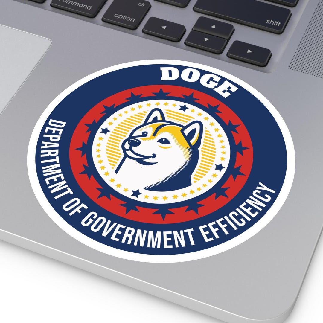 DOGE Department of Government Efficiency Round Stickers Funny ...