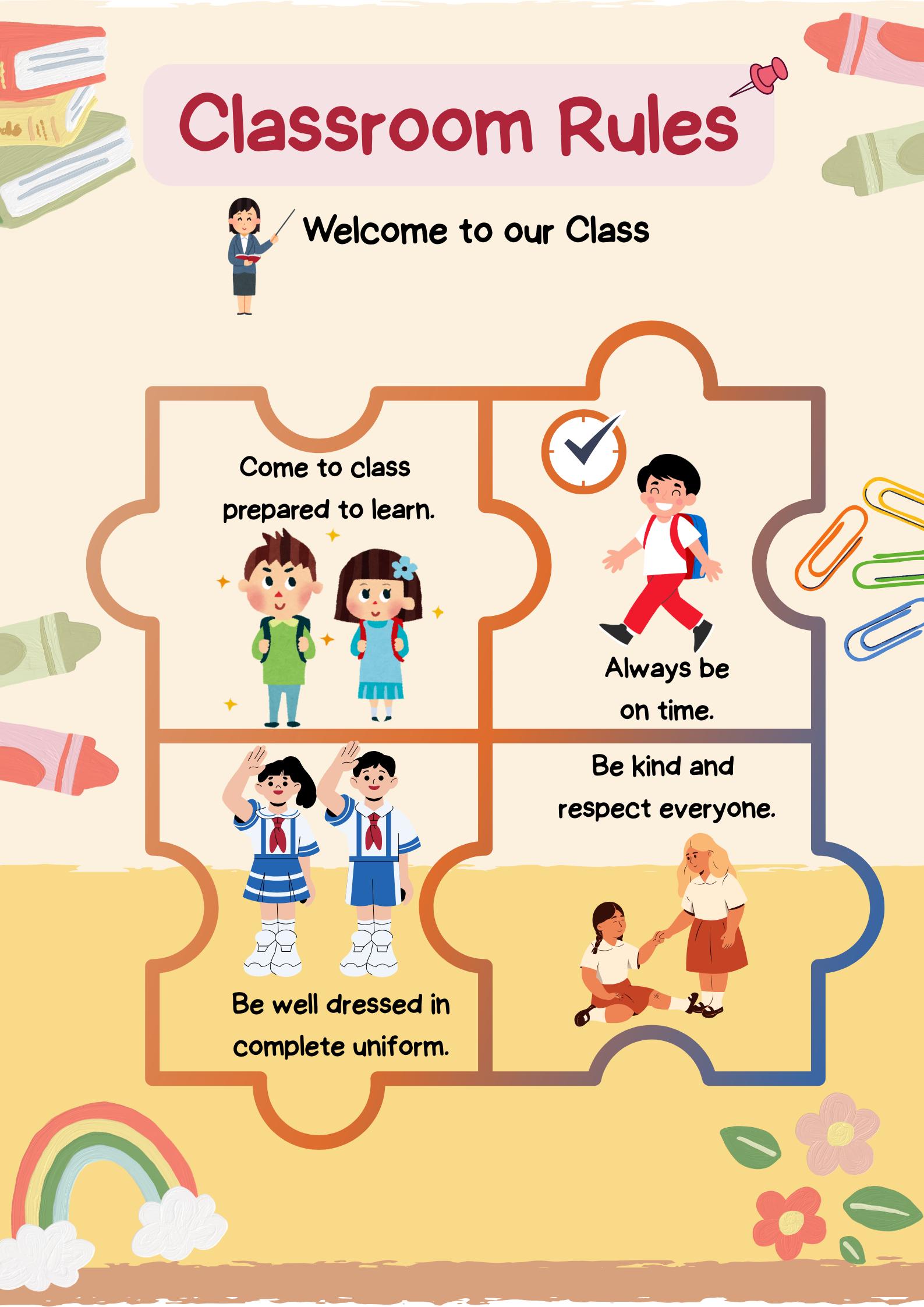 Classroom Rules Poster - Etsy