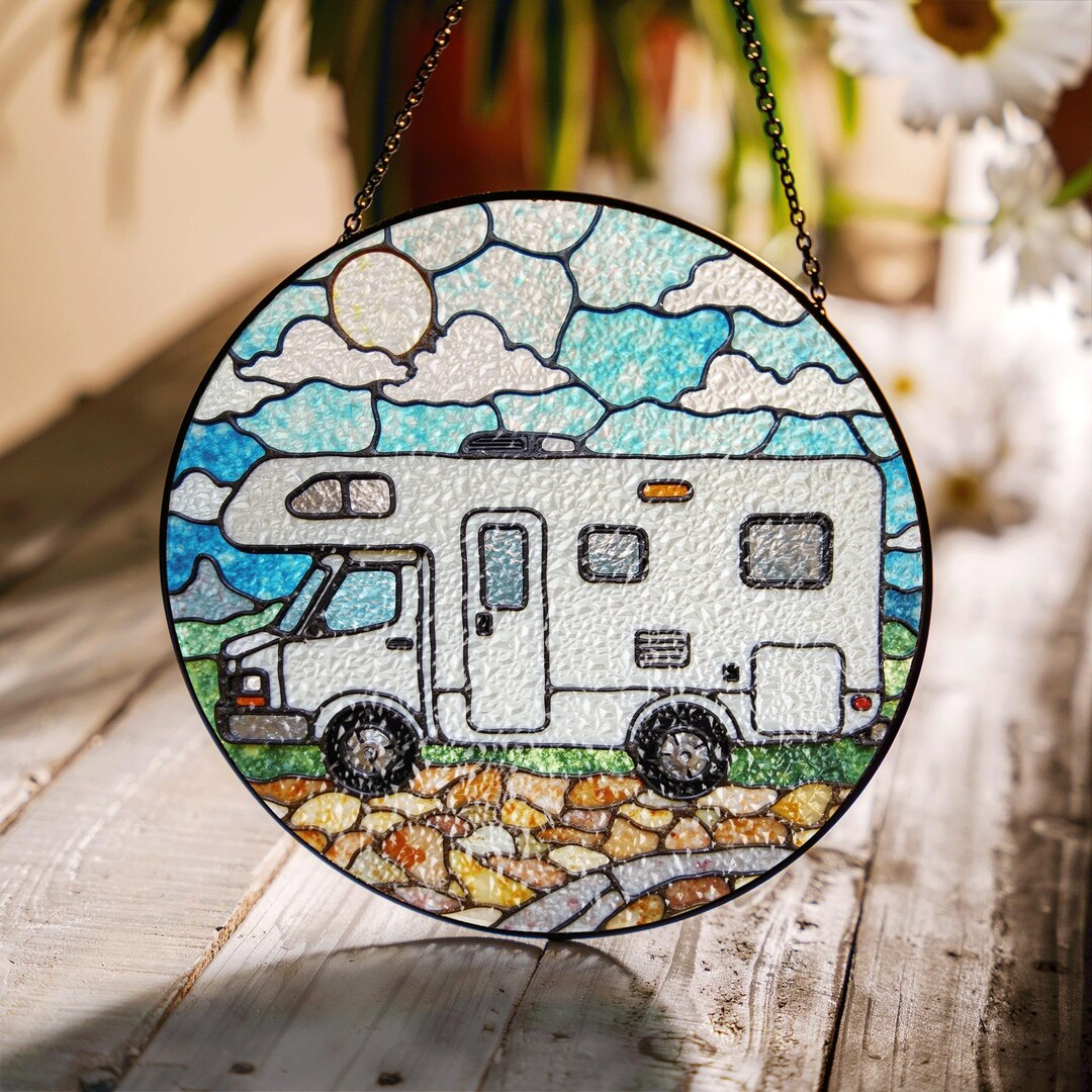 Stained Glass RV Suncatcher for Home Decor Gifts Nature Lovers - Etsy