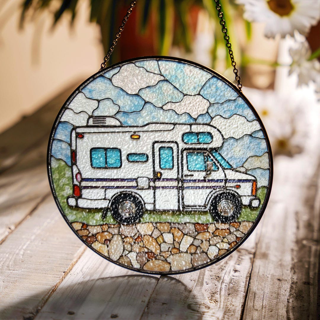 Stained Glass RV Suncatcher Handmade Gift for RV Lovers Home Decor ...
