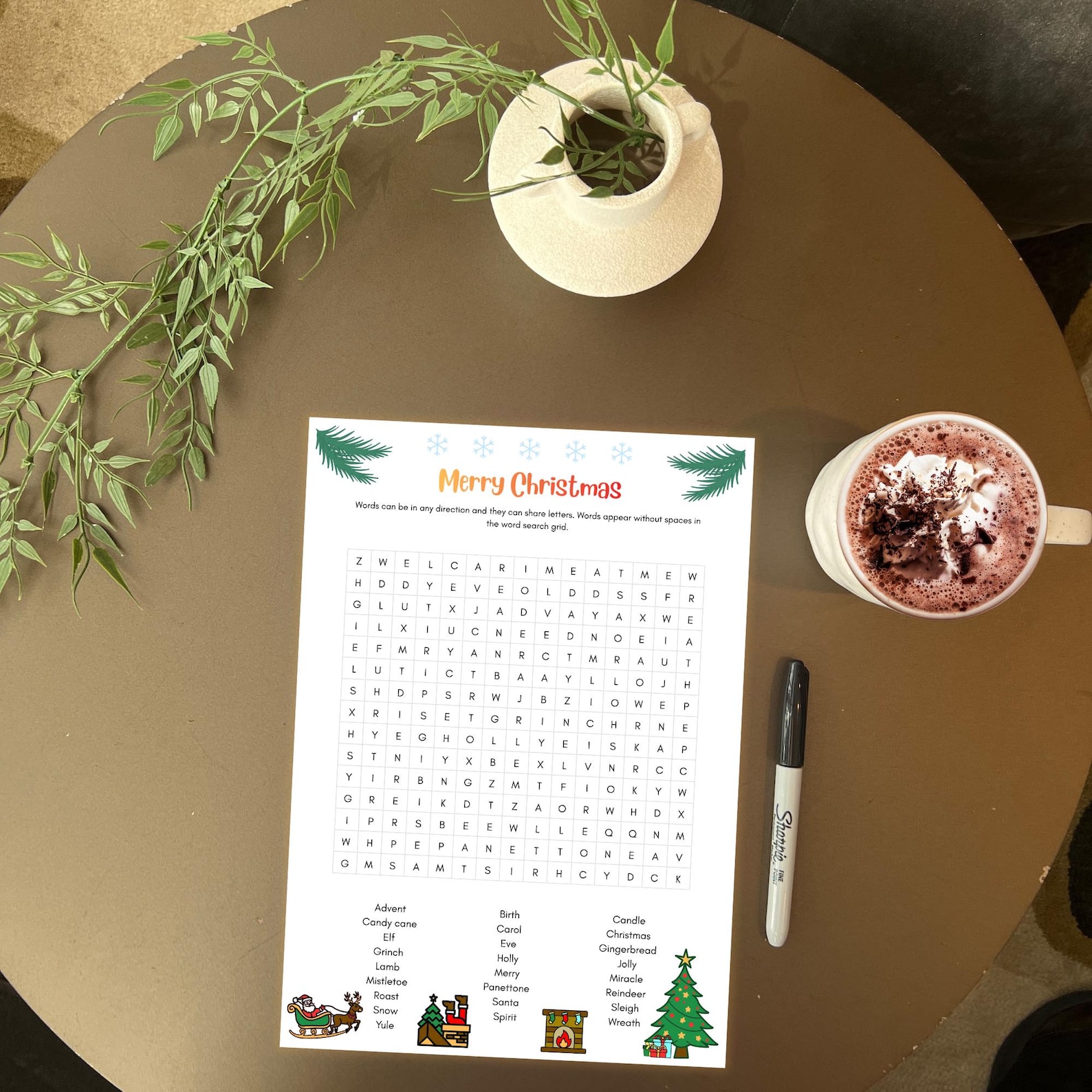 Christmas Word Search, Printable Holiday Activity & Christmas Puzzle ...