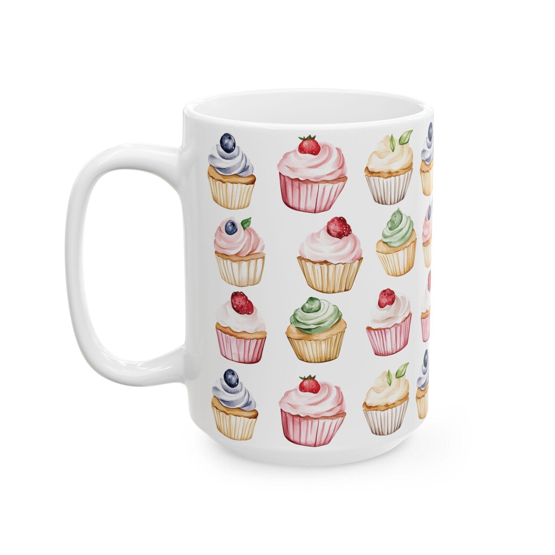 Cute Cupcake Ceramic Mug Dessert Coffee Cup Gift for Bakers Sweet Treat ...