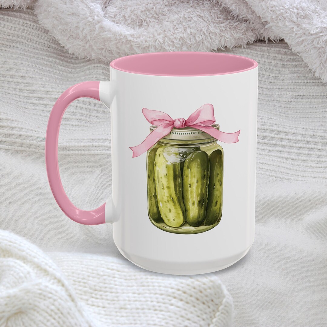Girly Pickle Jar Mug Pink Bow Pickles Perfect for Pickle Lovers Gift ...