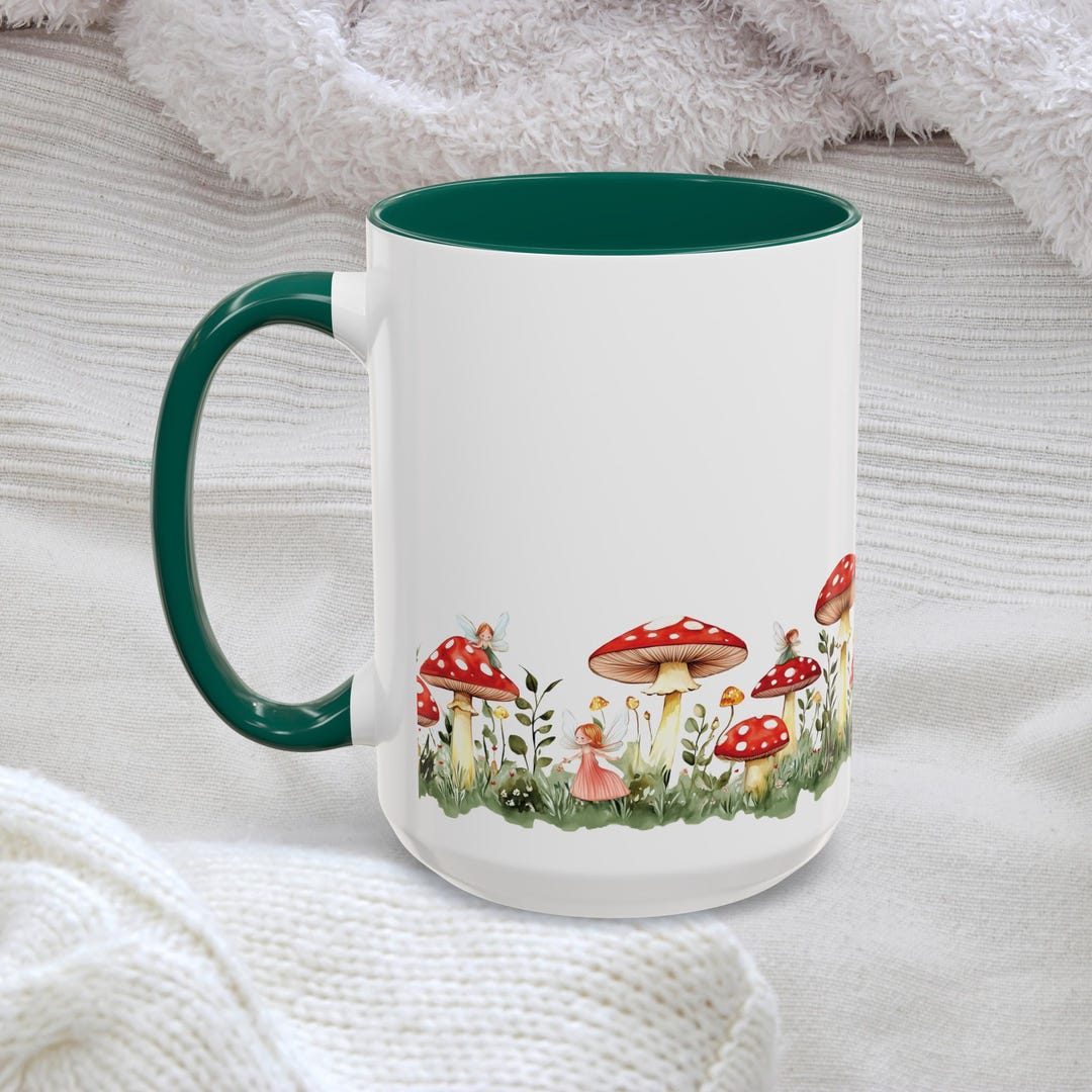 Whimsical Fairy Mushroom Mug, Enchanting Ceramic Coffee Cup for Nature ...