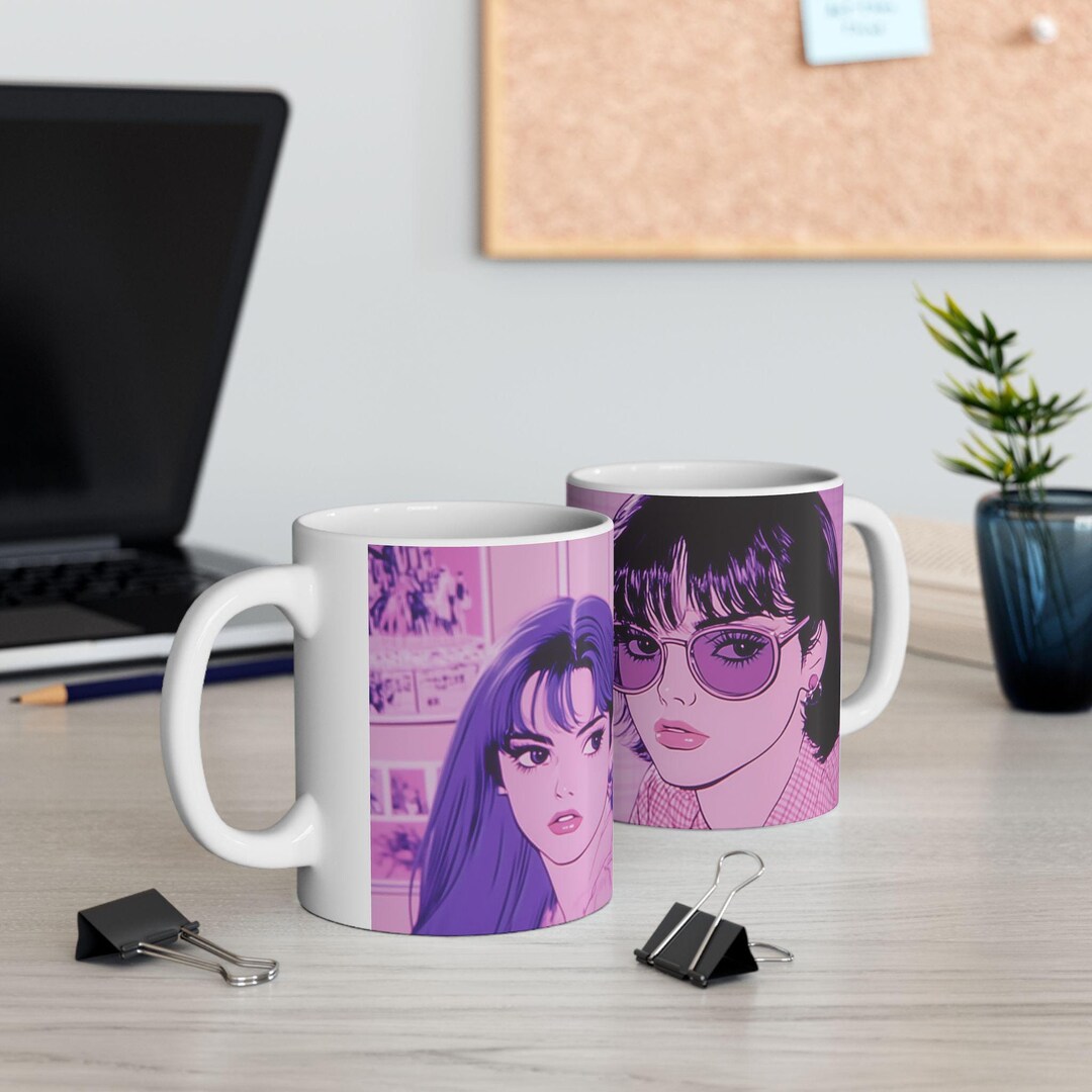 Y2K Chic Anime Ceramic Mug, Vaporwave Gift for Her, Stylish Cup for Tea ...
