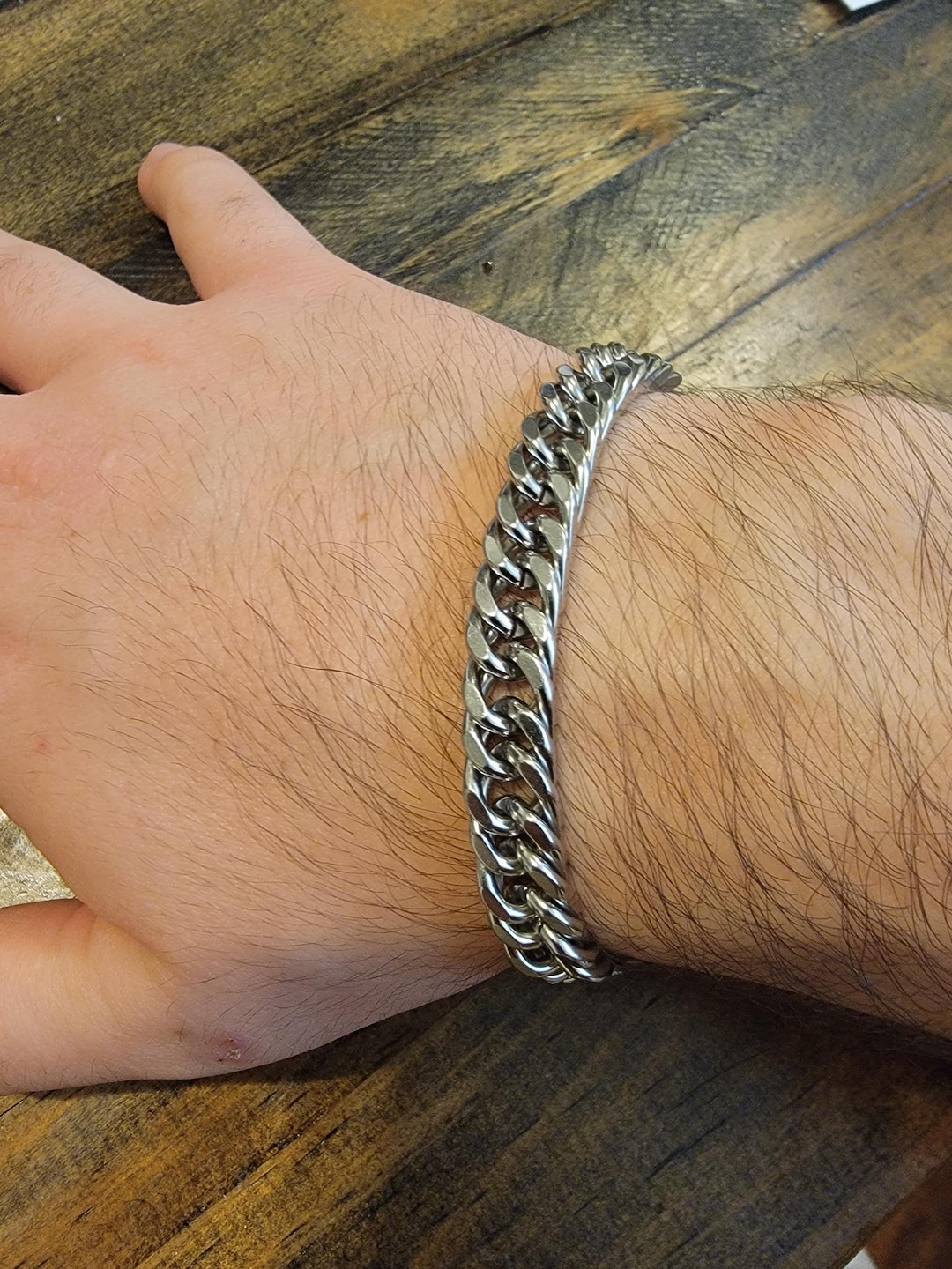 Mens Stainless Steel Double Cuban Chain Bracelet - Etsy