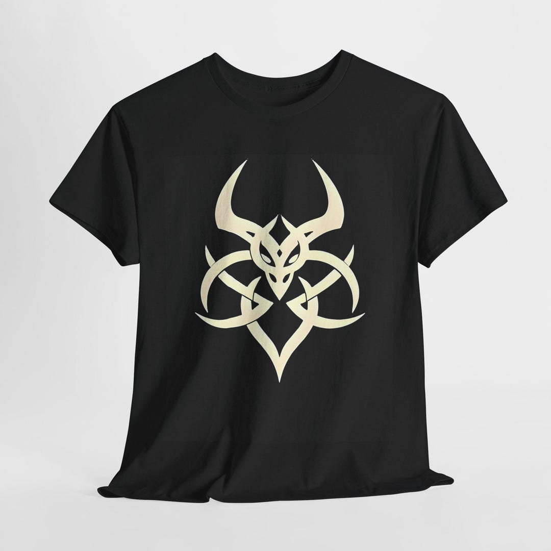 Demon Sigil Heavy Tee, Monster Punk Minimalist Shirt, Unisex Cotton T ...