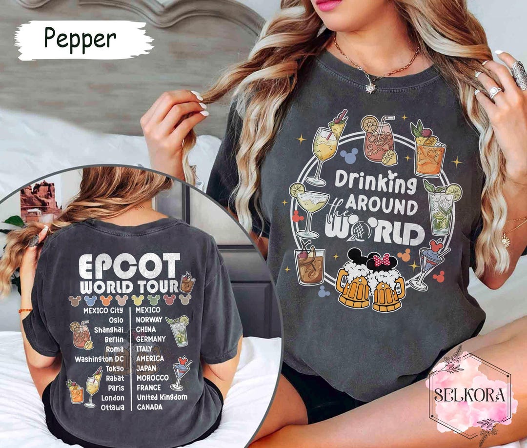 Epcot Drink Around the World Shirt, Disney Drinking Team Shirt, Epcot ...