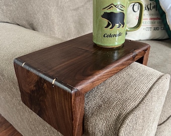 Artisan Wood Armrest Table, Couch Arm Rest Table - Etsy