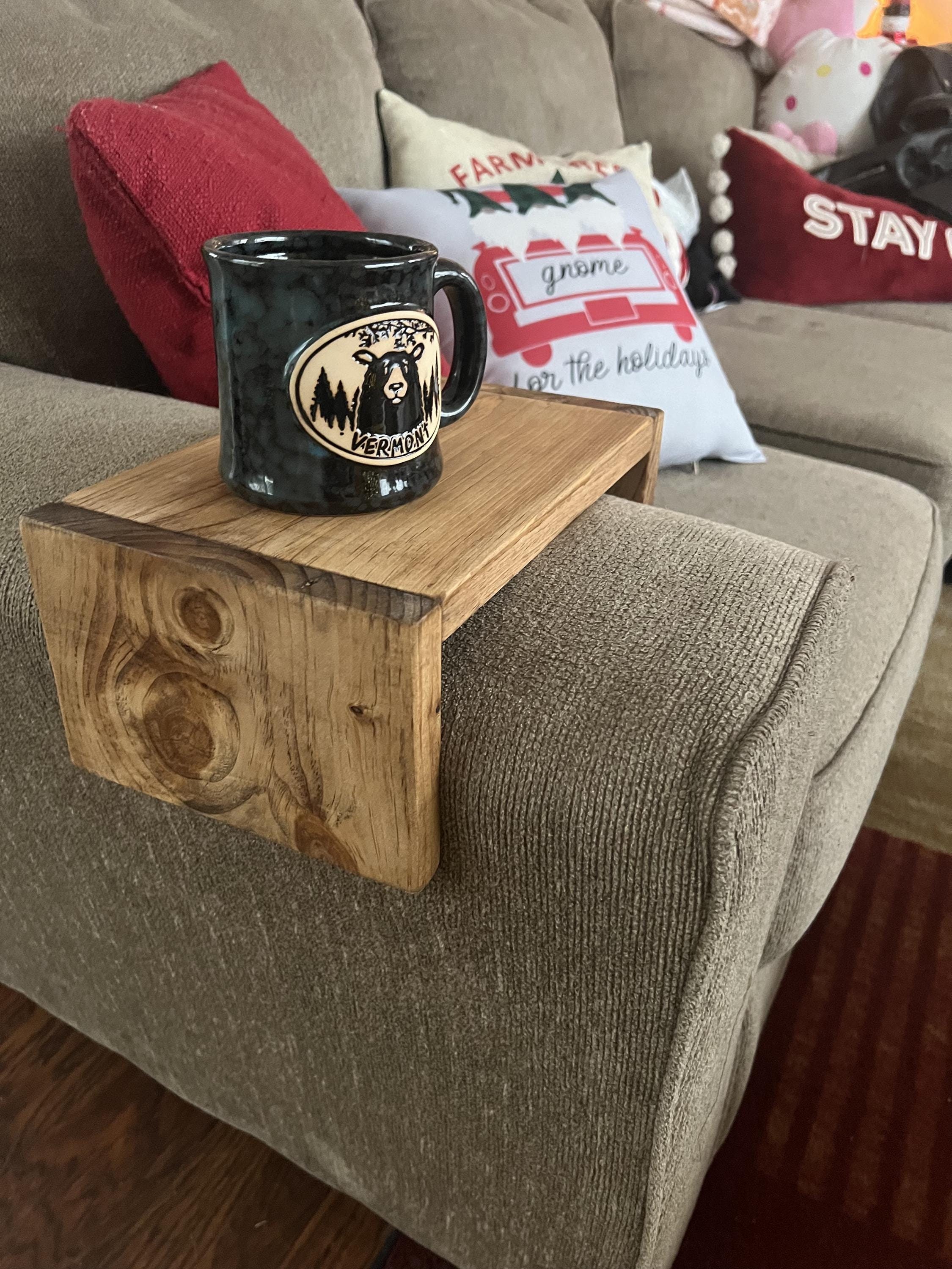 Artisan Wood Armrest Table, Couch Arm Rest Table - Etsy