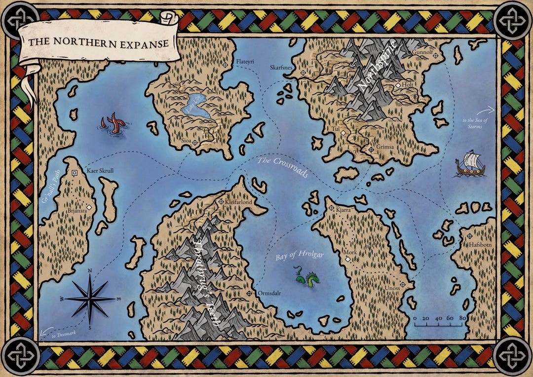 Full Color Custom Map - Etsy