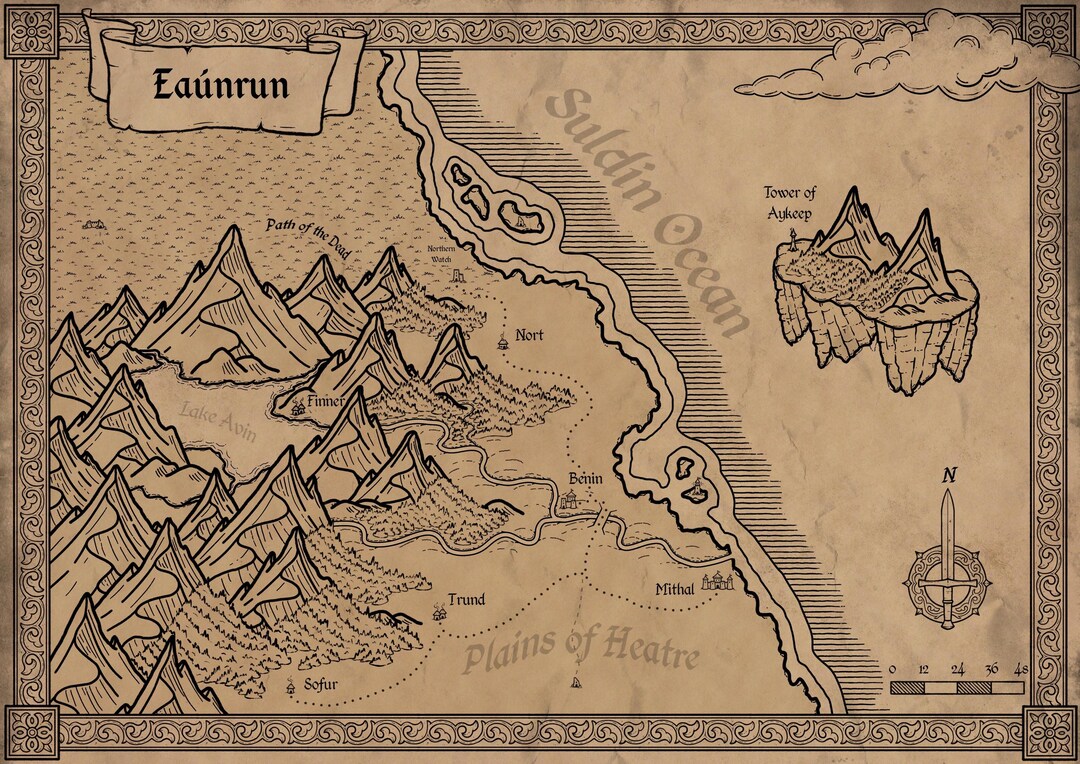 Custom Map: Linework Only - Etsy