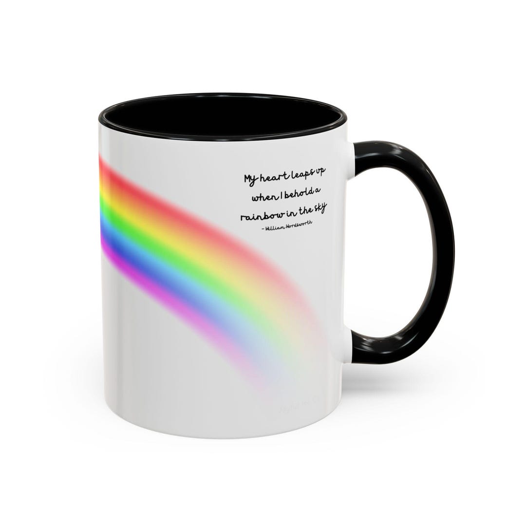 Coffee Mug With Large Rainbow and Quote "my Heart Leaps up When I ...
