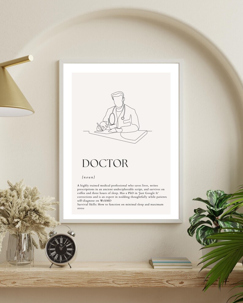 Doctor Definition Print | Digital Download Wall Art | Gift for Doctors ...
