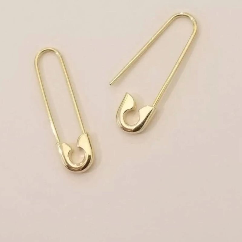 Safety Pin Hoop Earrings - Etsy
