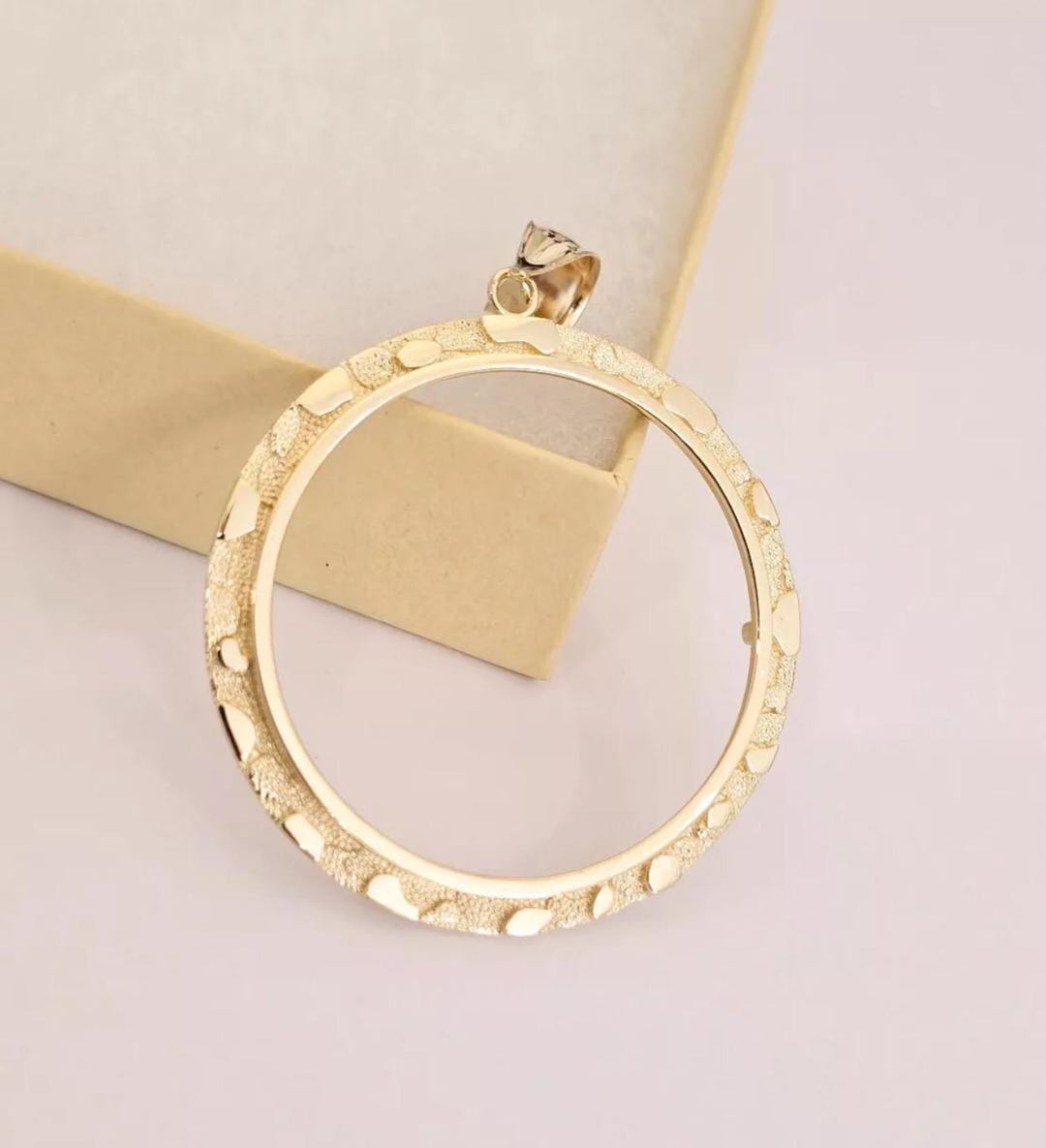 14k Solid Yellow Gold Mexican 50 Pesos Coin Centenario Nugget Bezel ...