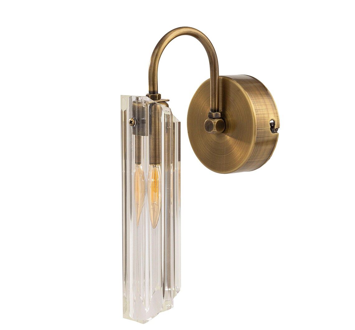 Bronze Roman Glass Wall Sconce, Nordic Light Fixture, Bed Side Sconces ...