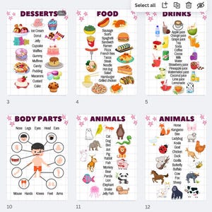 Vocabulary Game for Kids: 150 Words of 10 Categories - Etsy