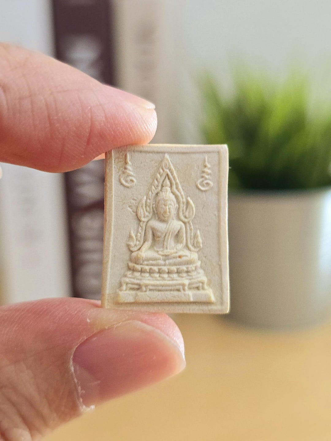 Phra Kham Khao (2nd Batch, Foot Line) Amulet – Luang Por Ruesi Ling Dam ...