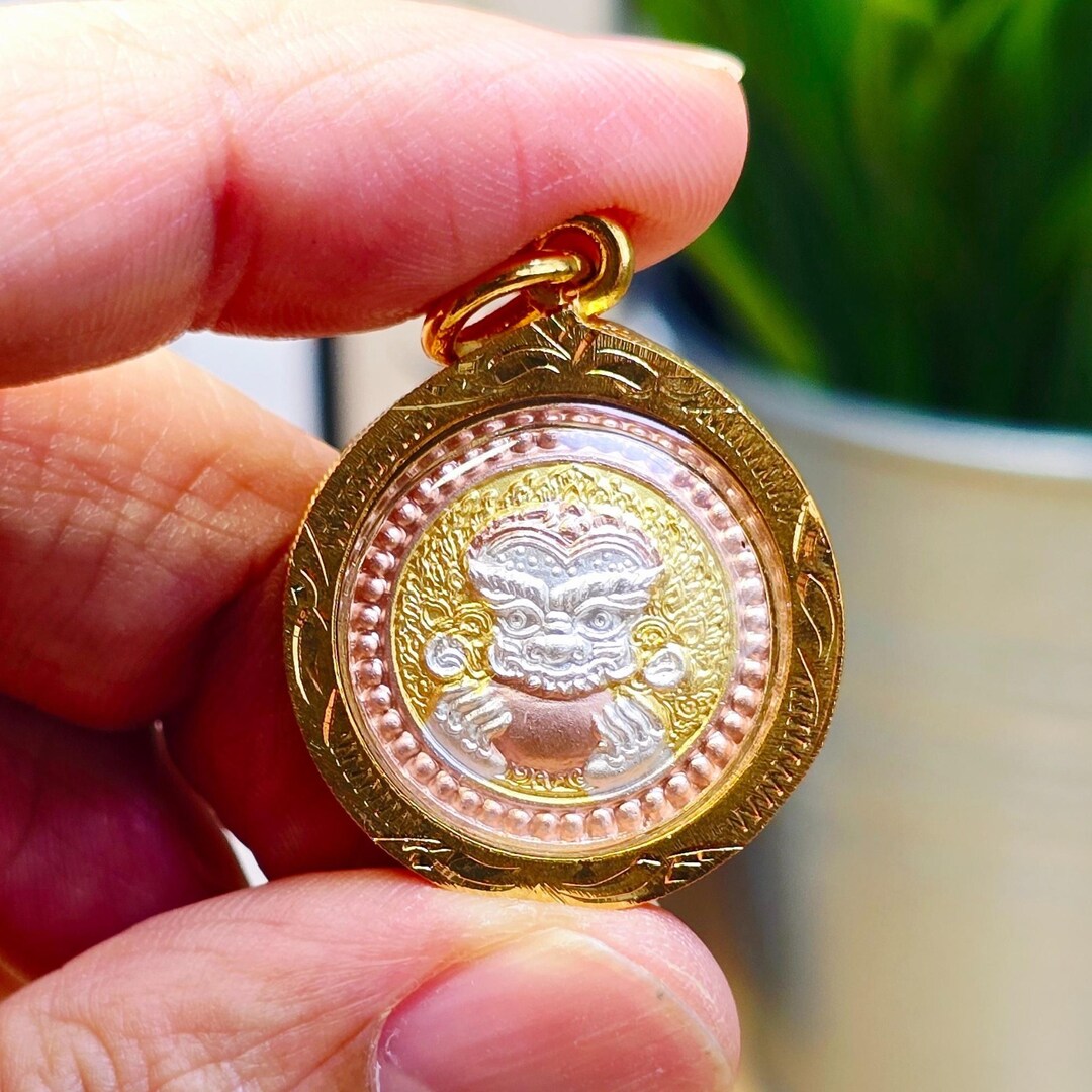 Rahu Amulet – Triple-tone Metal (sam Kasat), Gold Case, Moon-eating ...