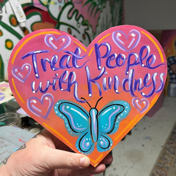 Treat People With Kindness Art - Etsy